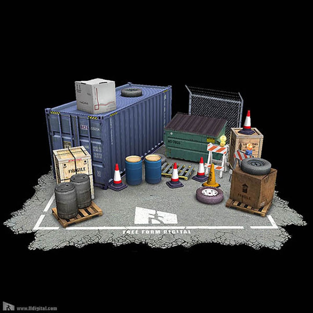 Urban Box Fence Container 3d Model