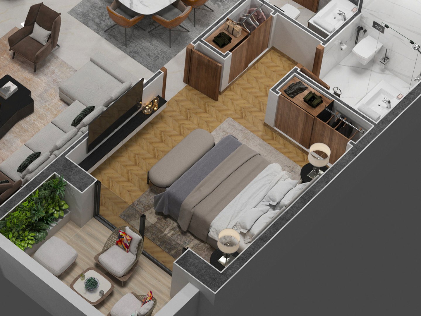 3D Detailled Floorplan K1 - TurboSquid 2162011