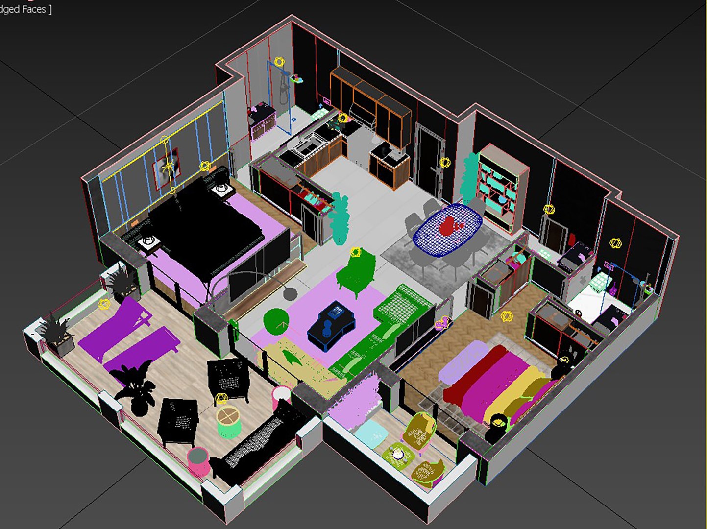 3D Detailled Floorplan K1 - TurboSquid 2162011