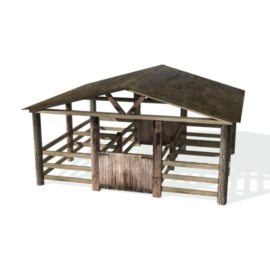 3d historical animal pen farms model