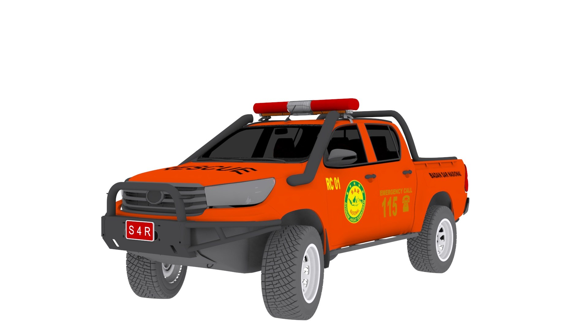 Truck Basarnas SAR 3D Model - TurboSquid 2366245