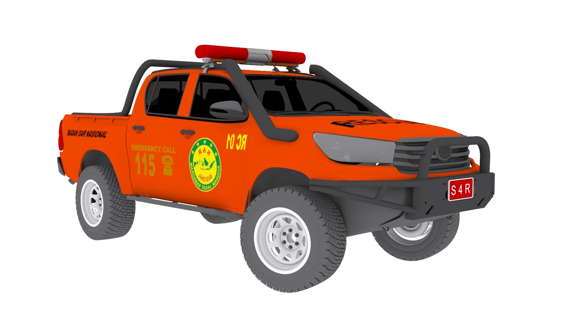 Truck Basarnas SAR 3D Model - TurboSquid 2366245