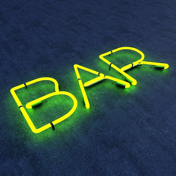 3D bar sign bulb model - TurboSquid 1455084
