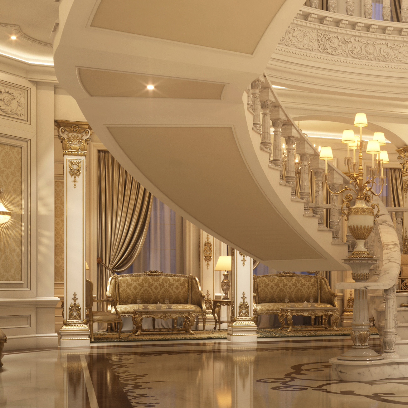 3D classical luxury entrance lobby - TurboSquid 1238847