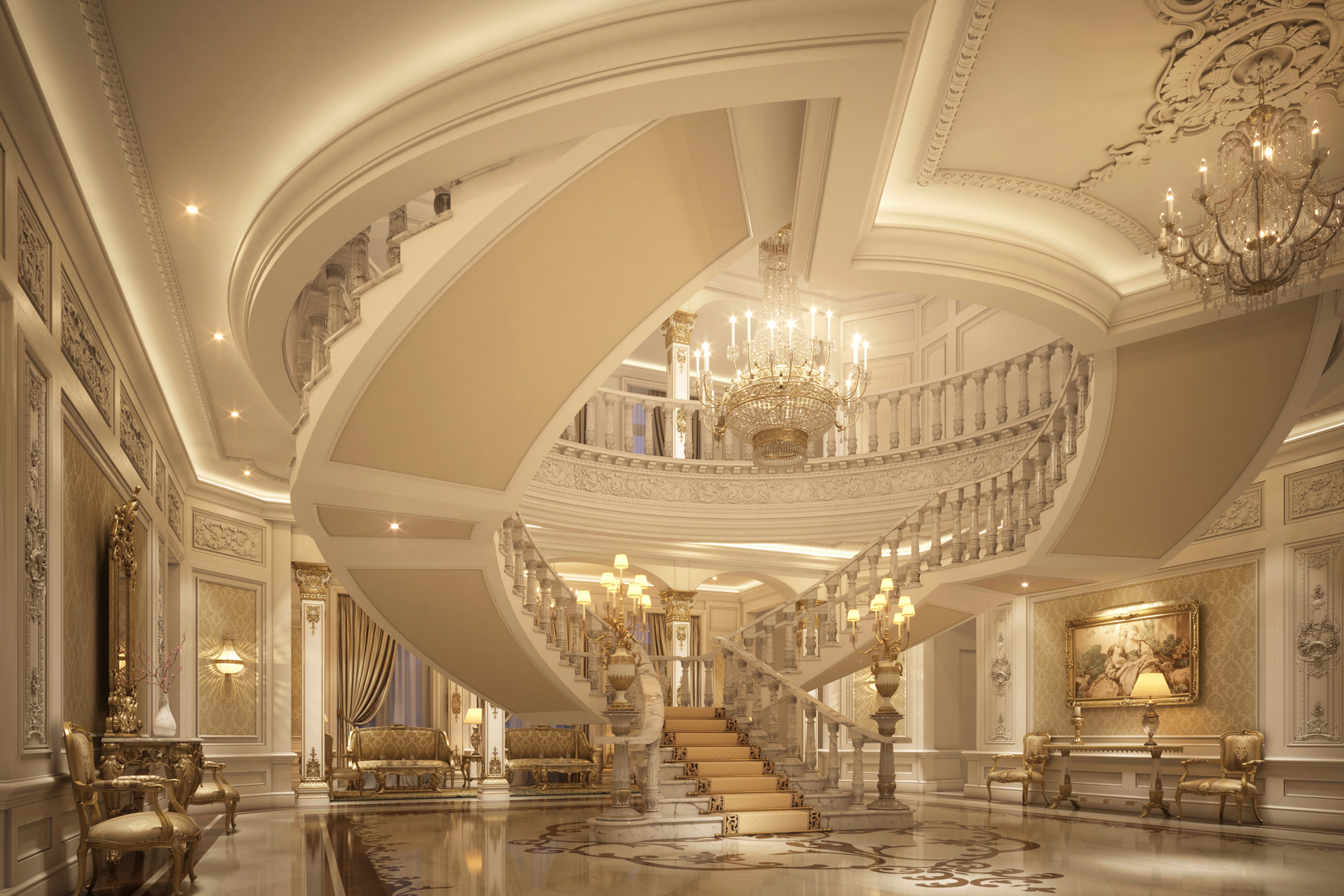 3D classical luxury entrance lobby - TurboSquid 1238847