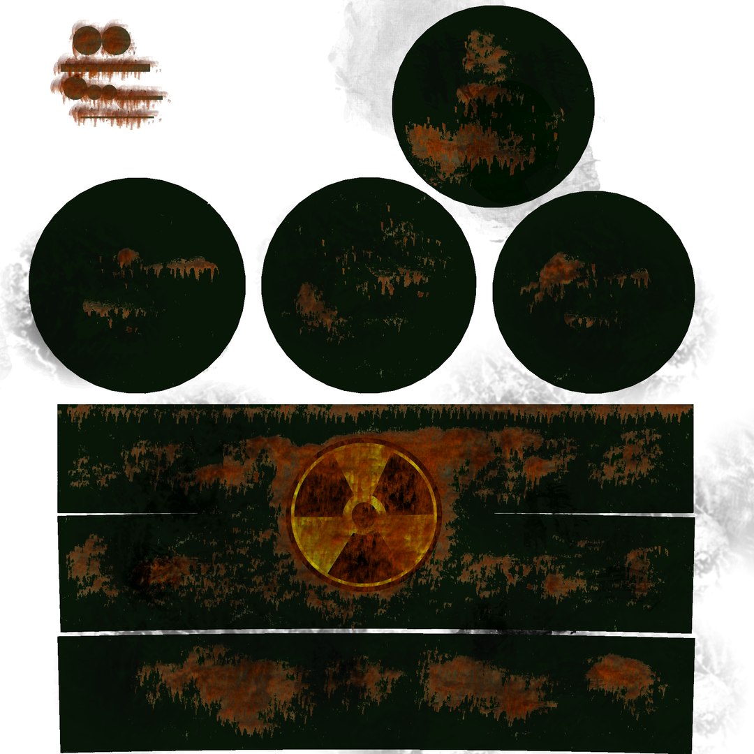3dsmax Rusty Barrel Radioactive