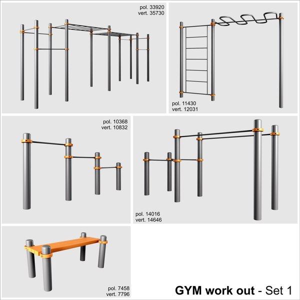 sports equipment outdoor gym 3d model