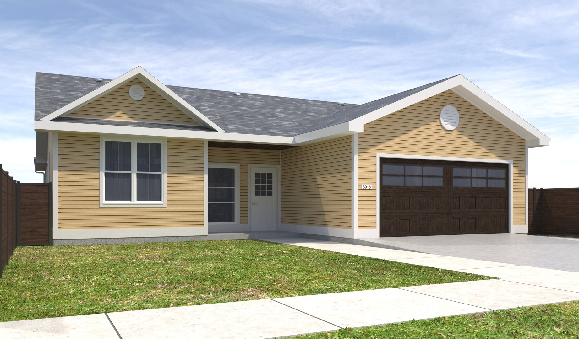 3D home house exterior model - TurboSquid 1368949
