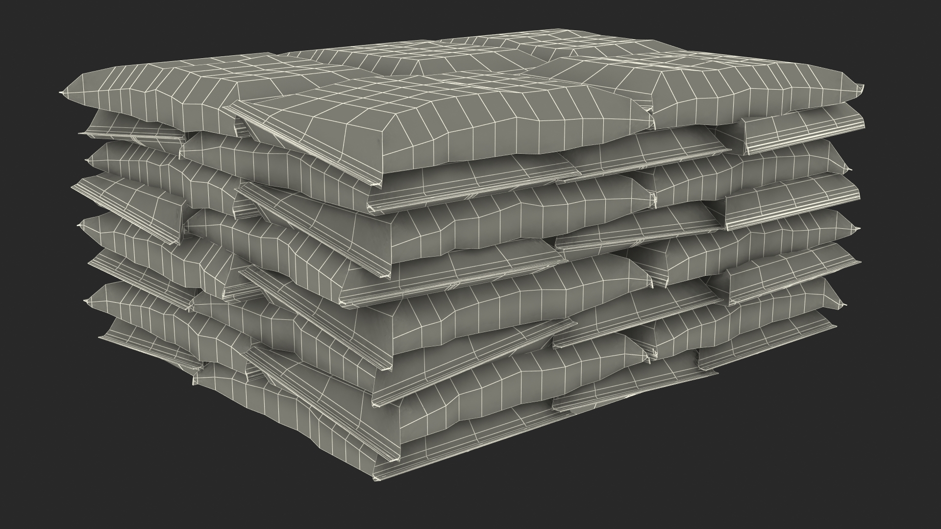 3D Neatly Stacked Cement Bags Model - TurboSquid 2235619