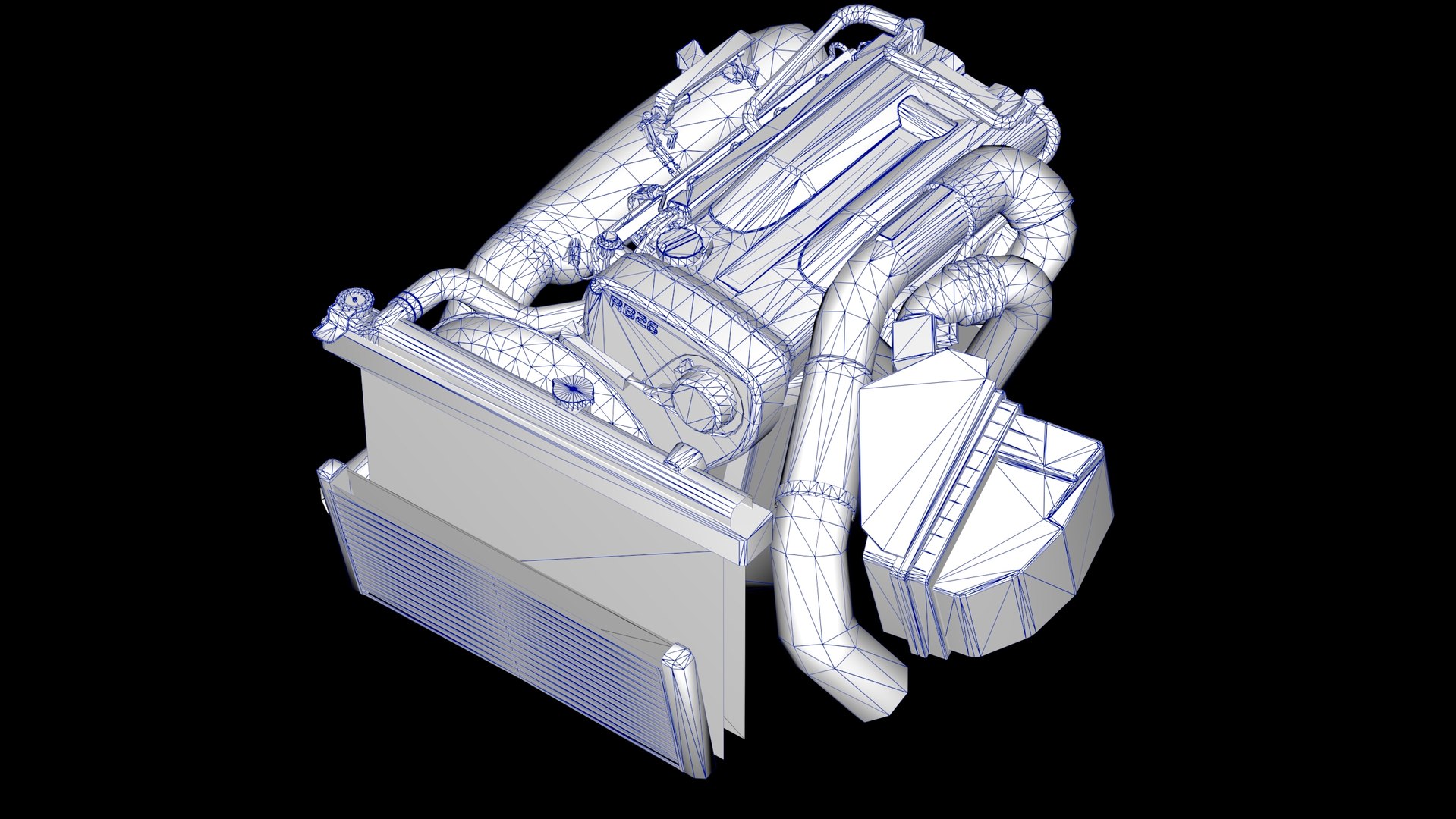Nissan RB26DETT Stock Low Poly Engine 3D Model - TurboSquid 2307181