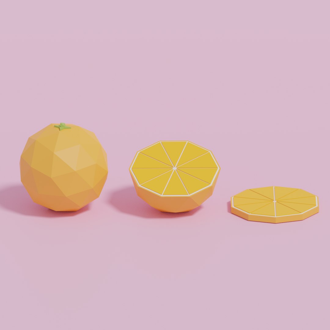 Low Poly Cartoon Orange 3D - TurboSquid 1867095