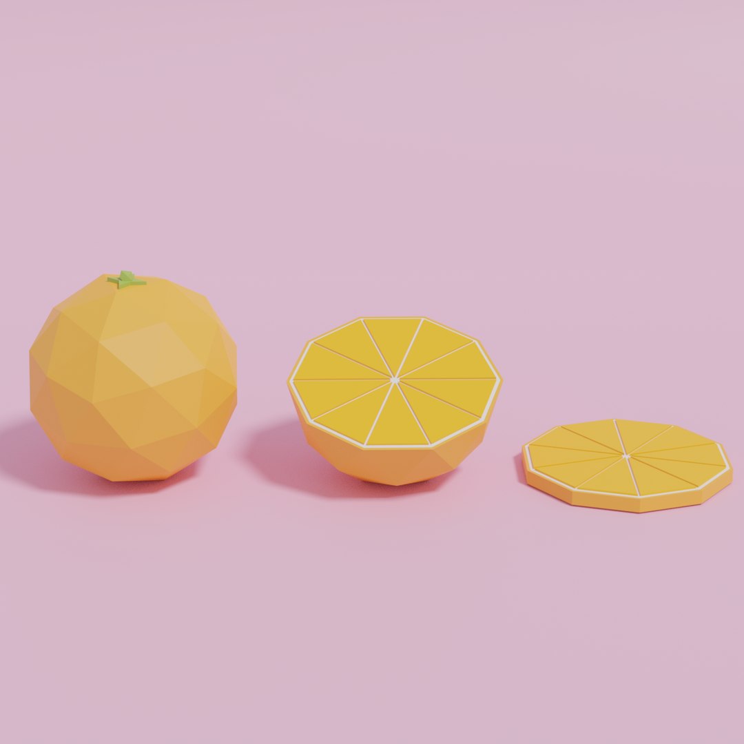 Low Poly Cartoon Orange 3D - TurboSquid 1867095