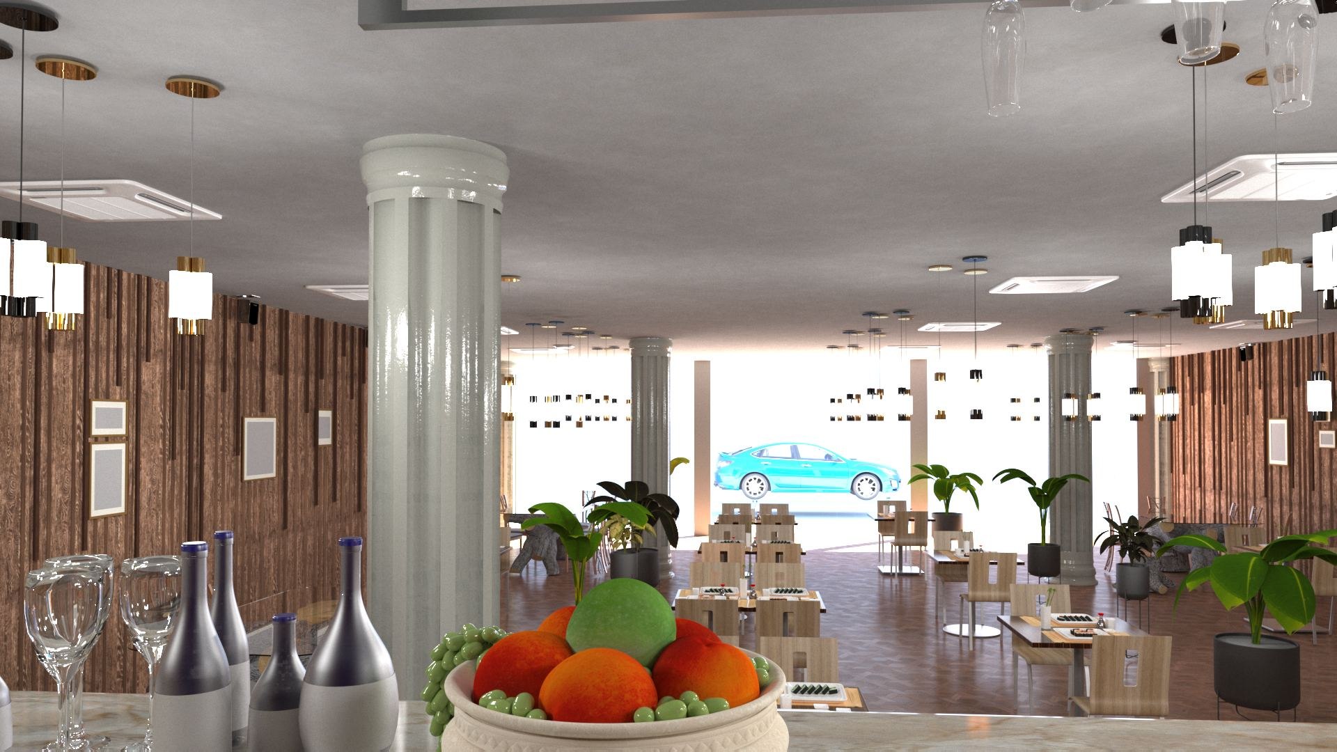 Restaurant With A Special Style Buffet Model - TurboSquid 1841280