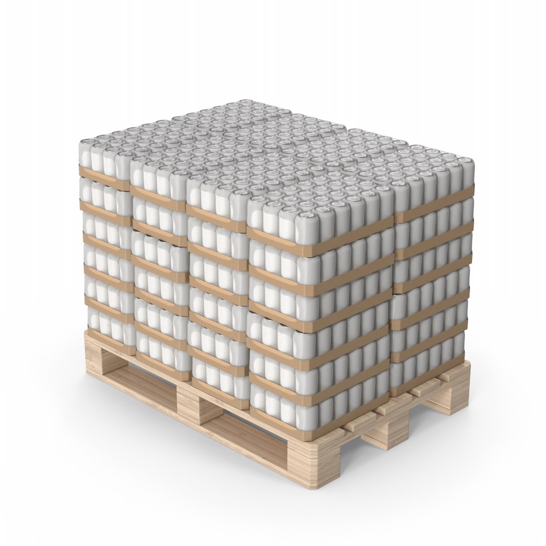 3D Soda Can Packs On Wooden Pallet - TurboSquid 2053654