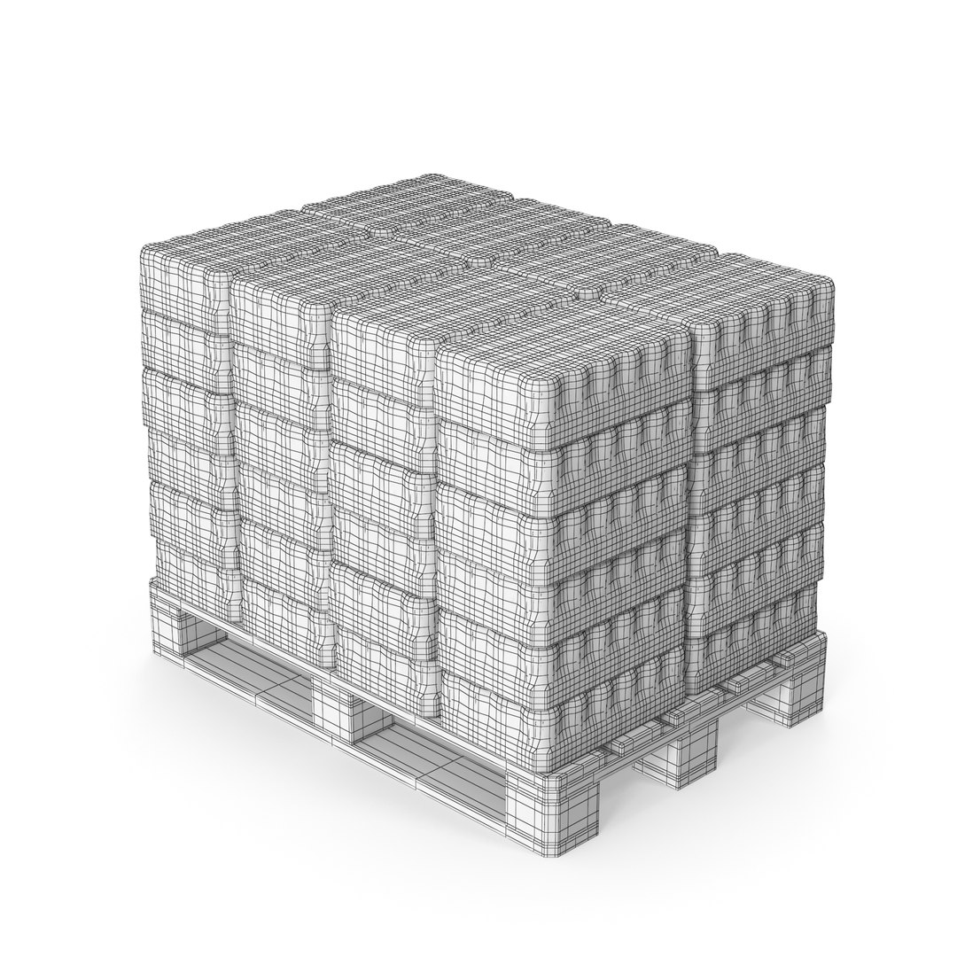 3D Soda Can Packs On Wooden Pallet - TurboSquid 2053654