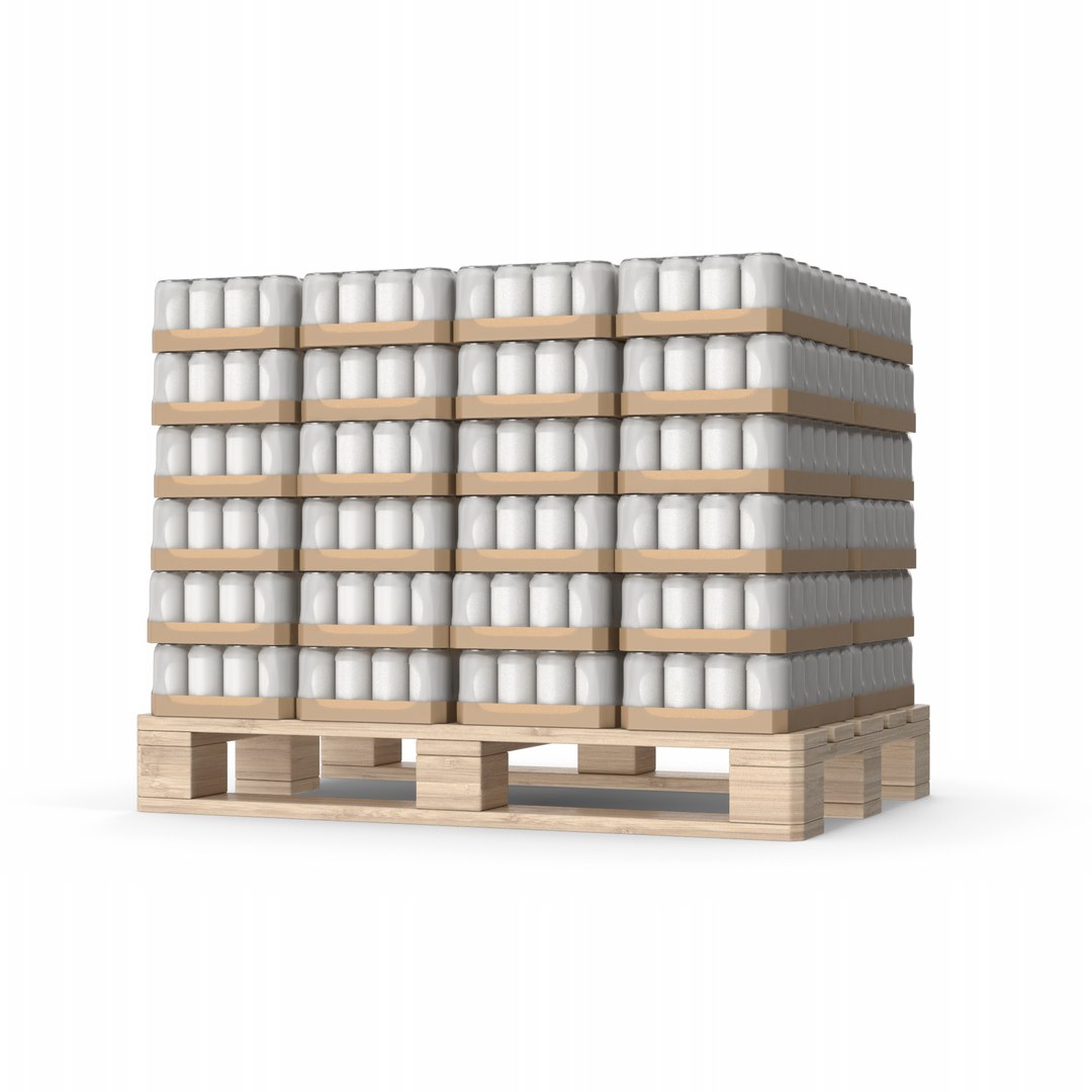 3D Soda Can Packs On Wooden Pallet - TurboSquid 2053654