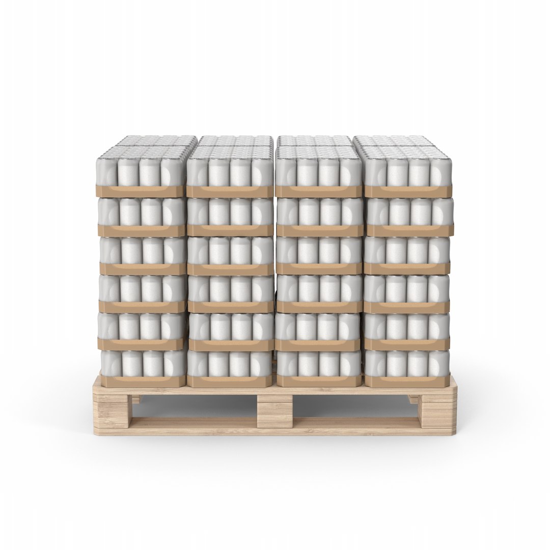 3D Soda Can Packs On Wooden Pallet - TurboSquid 2053654