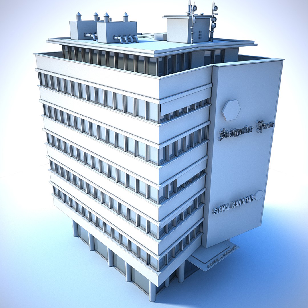 Building White 3D Model - TurboSquid 1402893