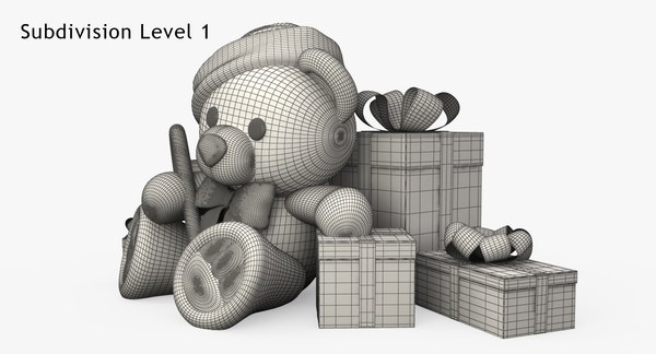 3d model christmas teddy bear