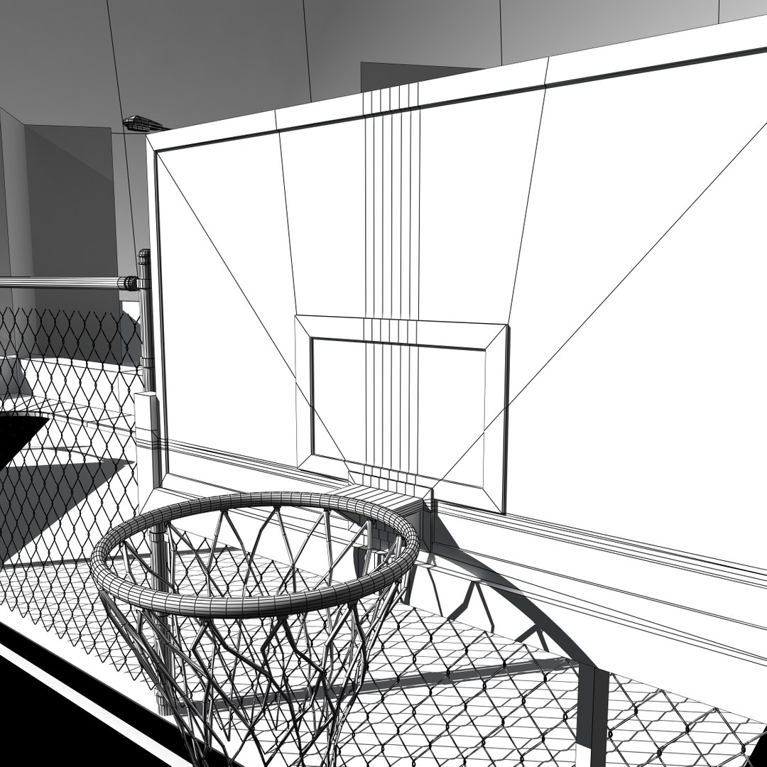 Outdoor Basketball Arena 3d Model