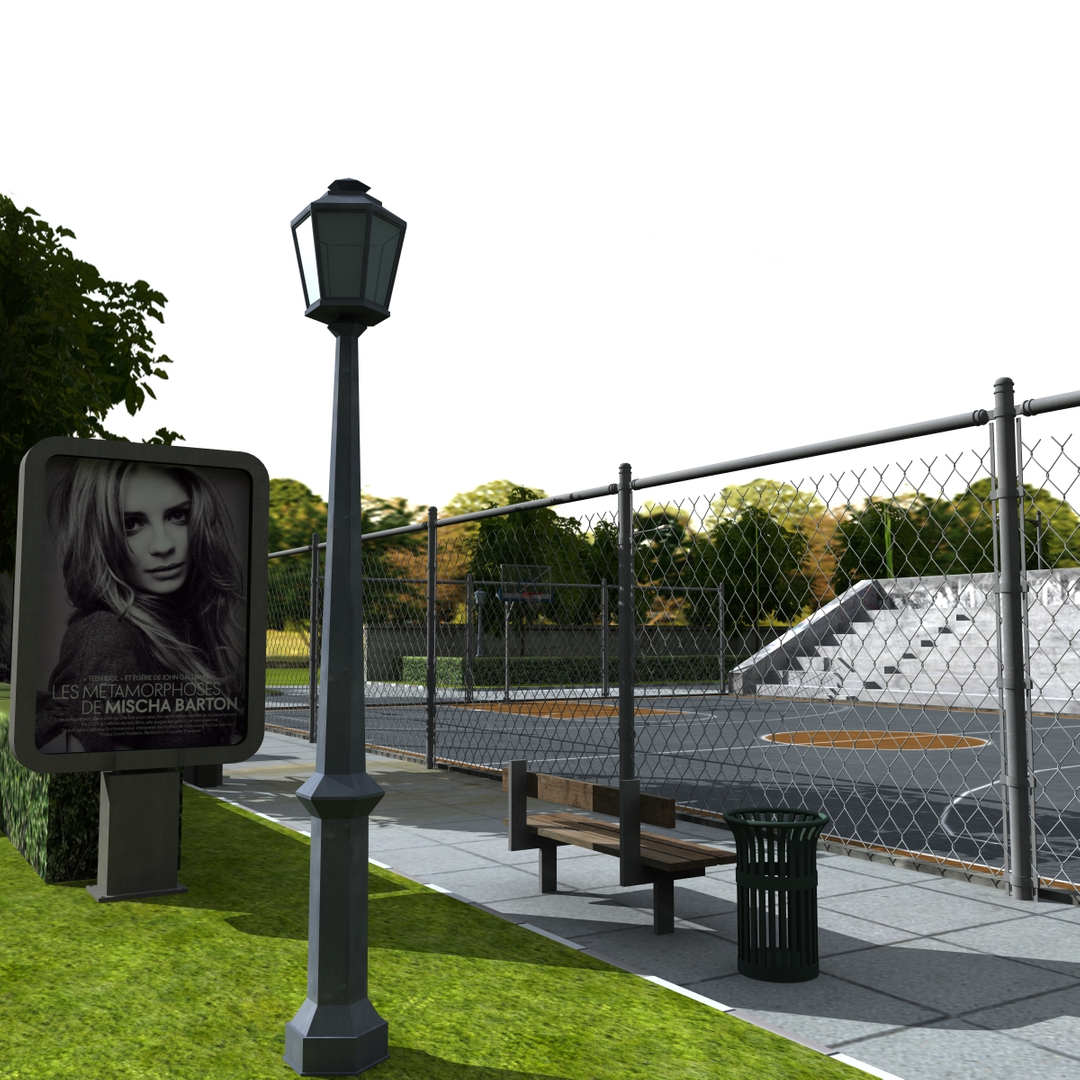 outdoor basketball arena 3d model