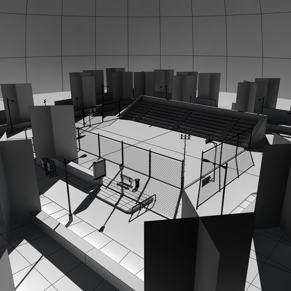 outdoor basketball arena 3d model