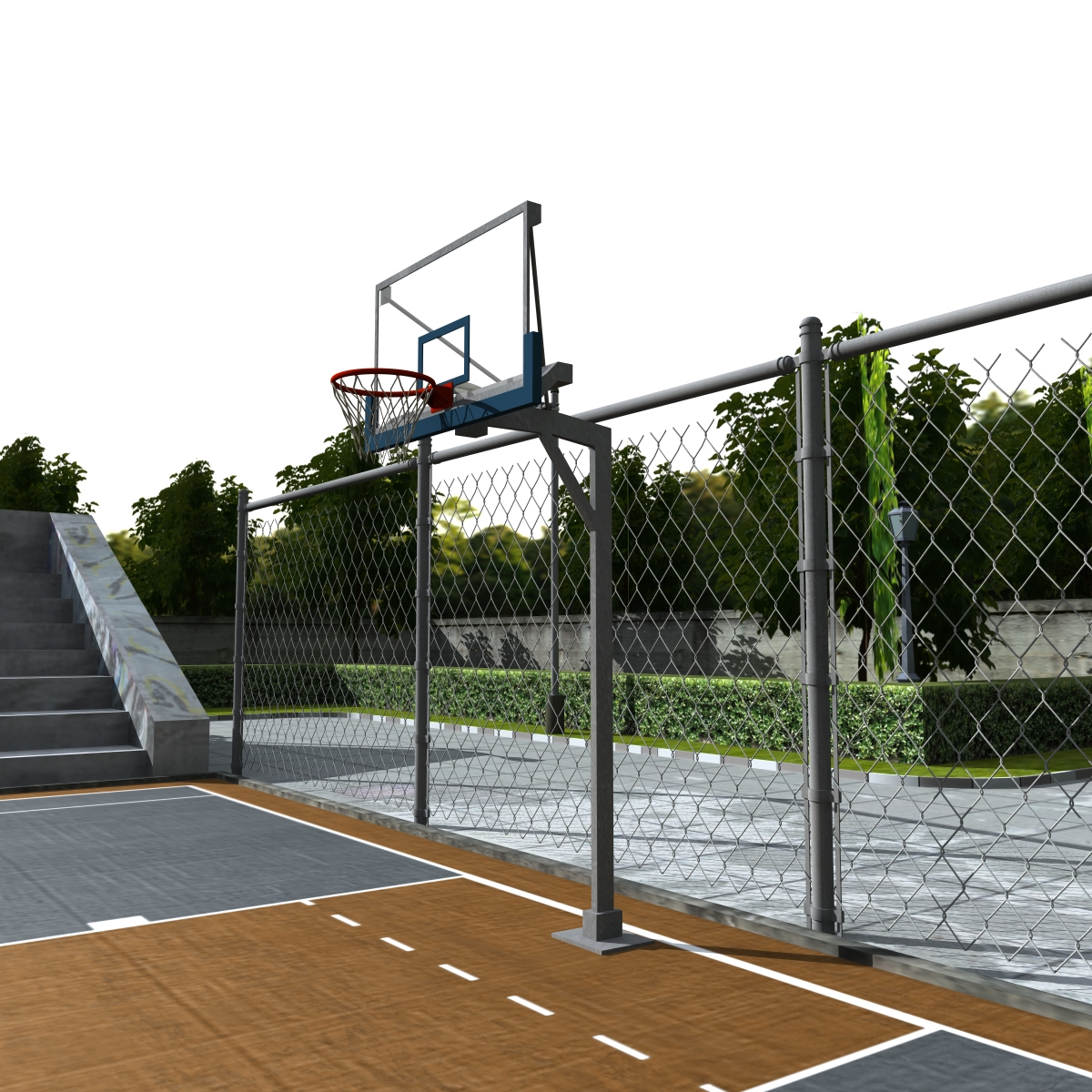 outdoor basketball arena 3d model