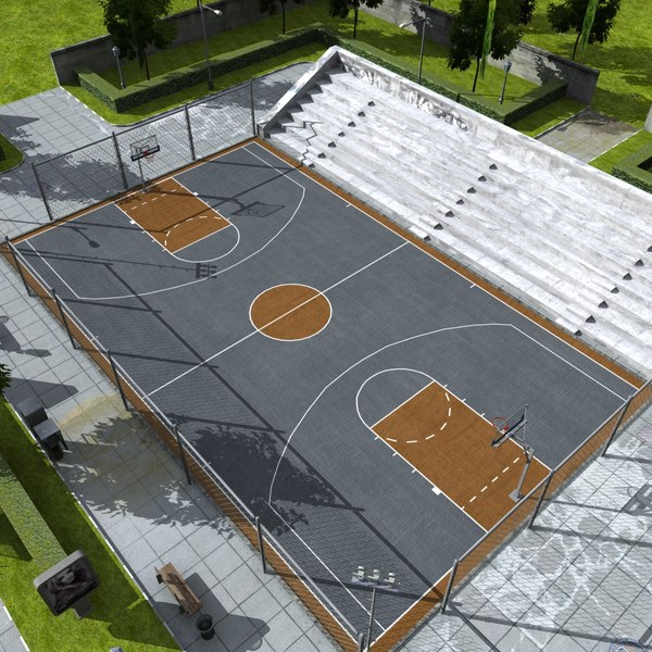 outdoor basketball arena 3d model