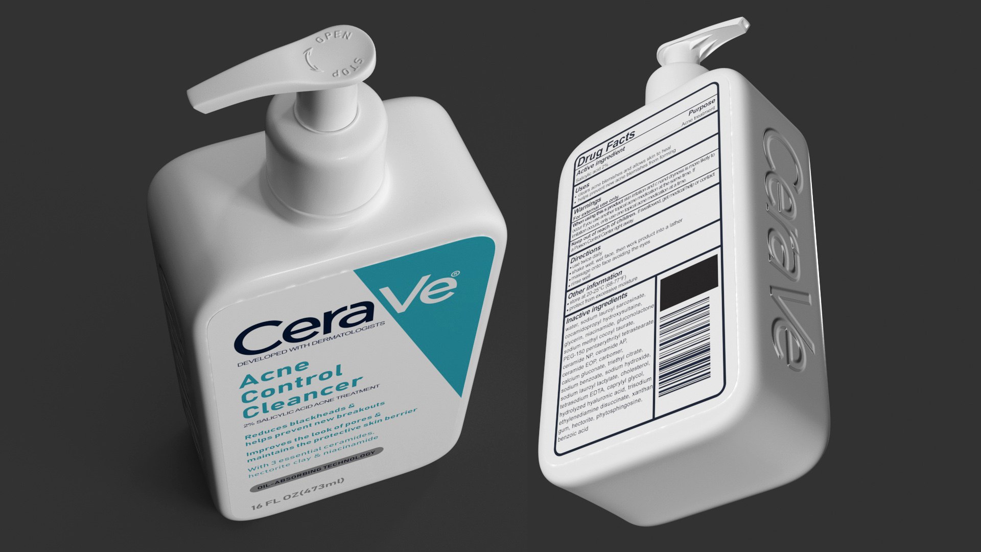 CeraVe Cleanser Dispenser Bottle 473 Ml Aquamarine Model - TurboSquid ...