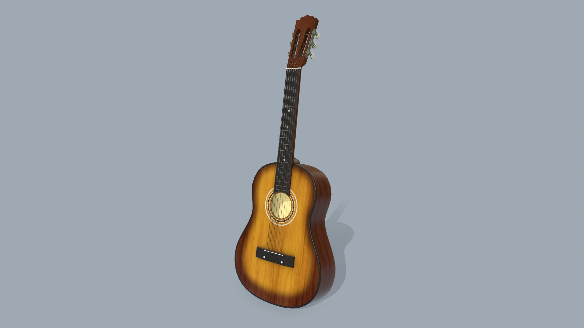 Free 3D Low-poly Acoustic Guitar Model - TurboSquid 1635007