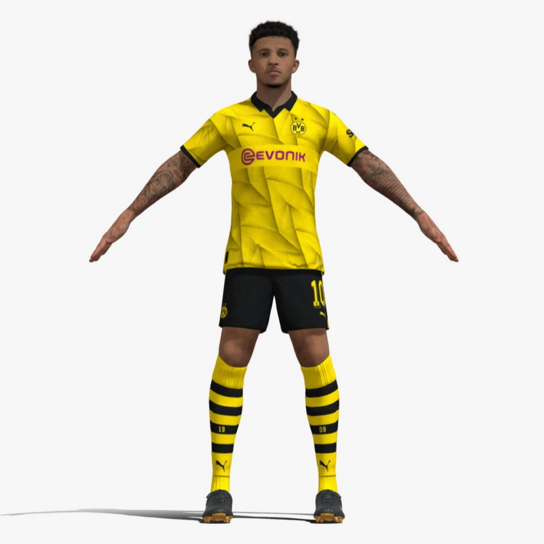 3D T-Pose Rigged Jadon Sancho Borussia Dortmund Model - TurboSquid 2233056