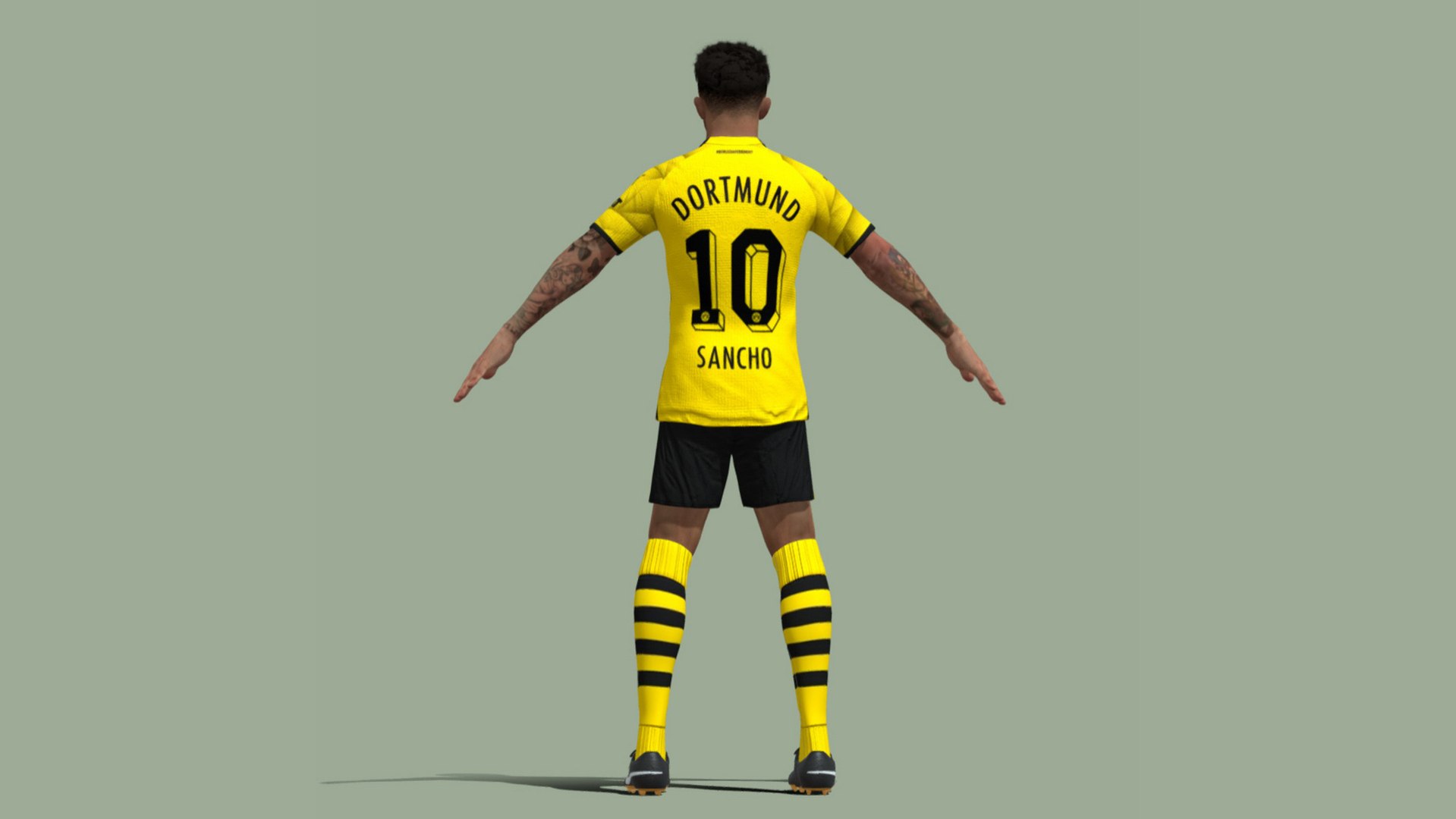 3D T-Pose Rigged Jadon Sancho Borussia Dortmund Model - TurboSquid 2233056