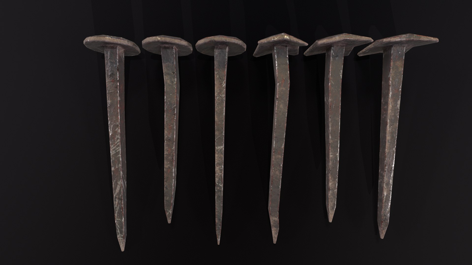Old Rusty Medieval Nails 3D model - TurboSquid 2175272