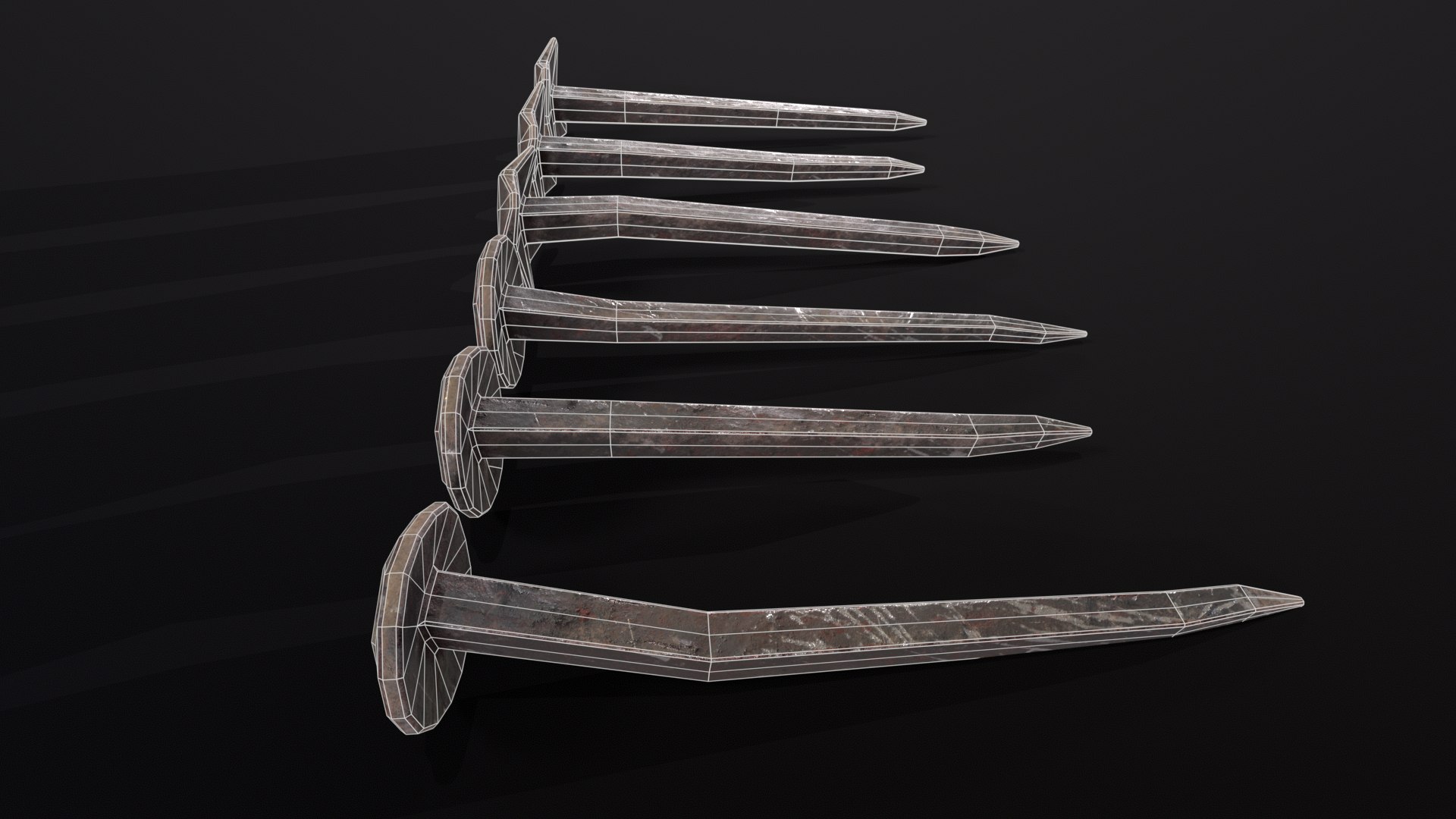 Old Rusty Medieval Nails 3D model - TurboSquid 2175272