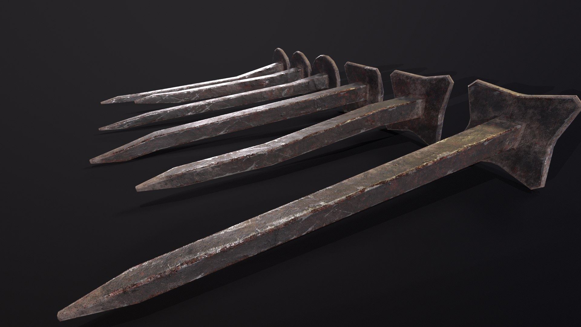 Old Rusty Medieval Nails 3D model - TurboSquid 2175272