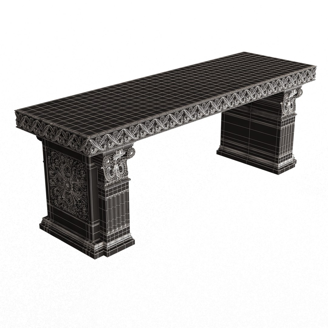 Stone Bench 02 3D Model - TurboSquid 2199287