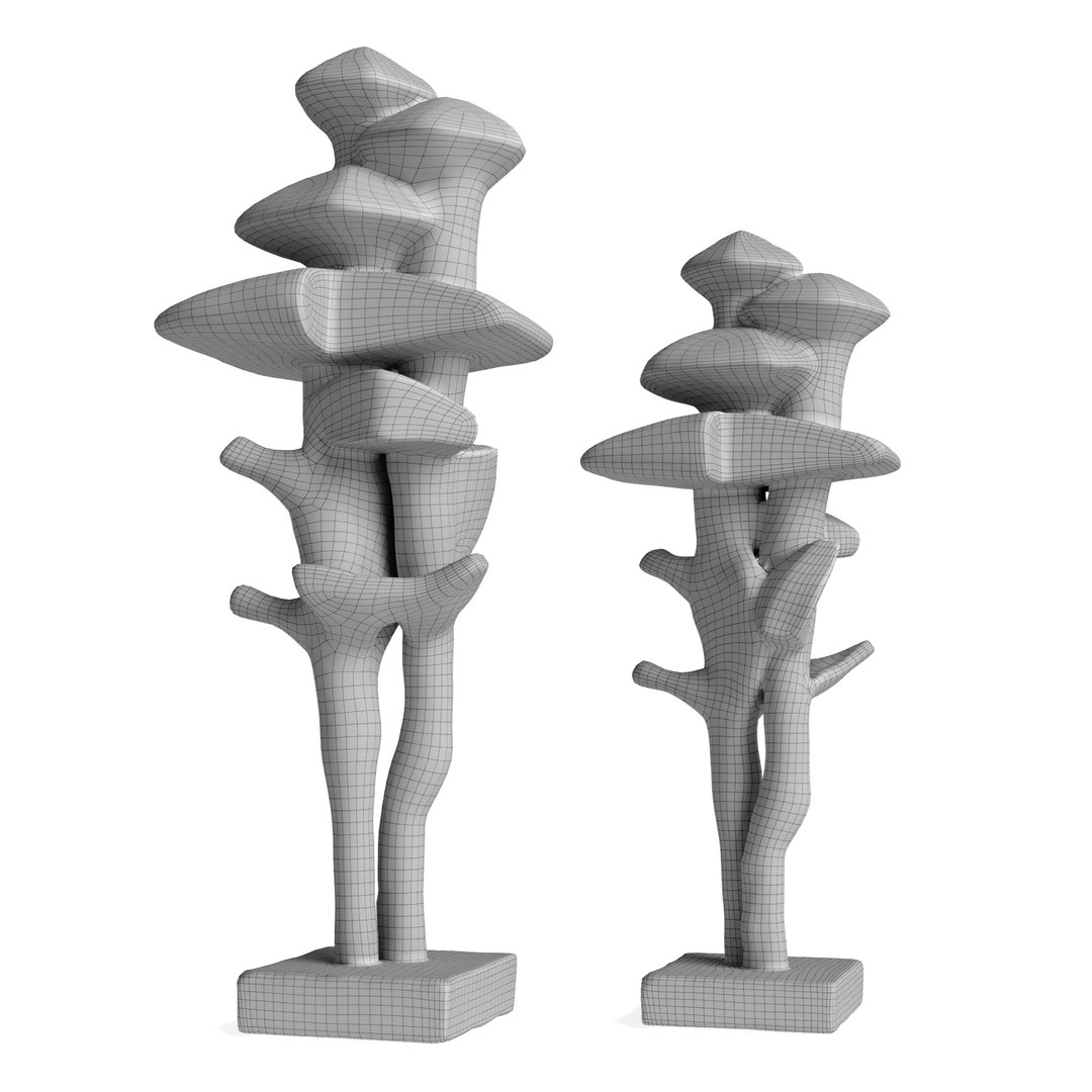 3D Cubist Trees Culpture - TurboSquid 2300721