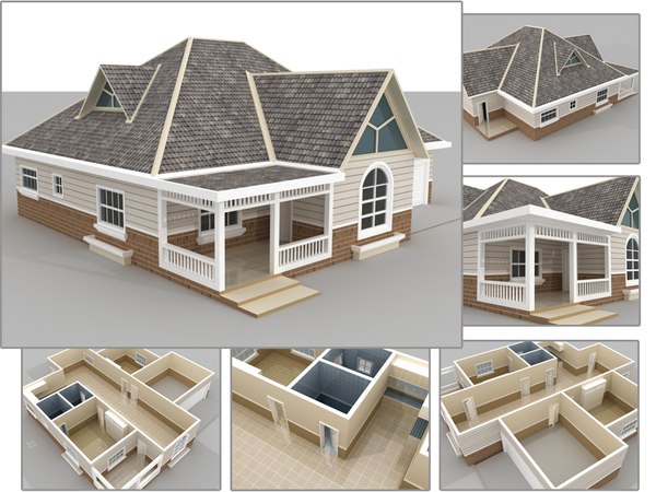 3d architecture house
