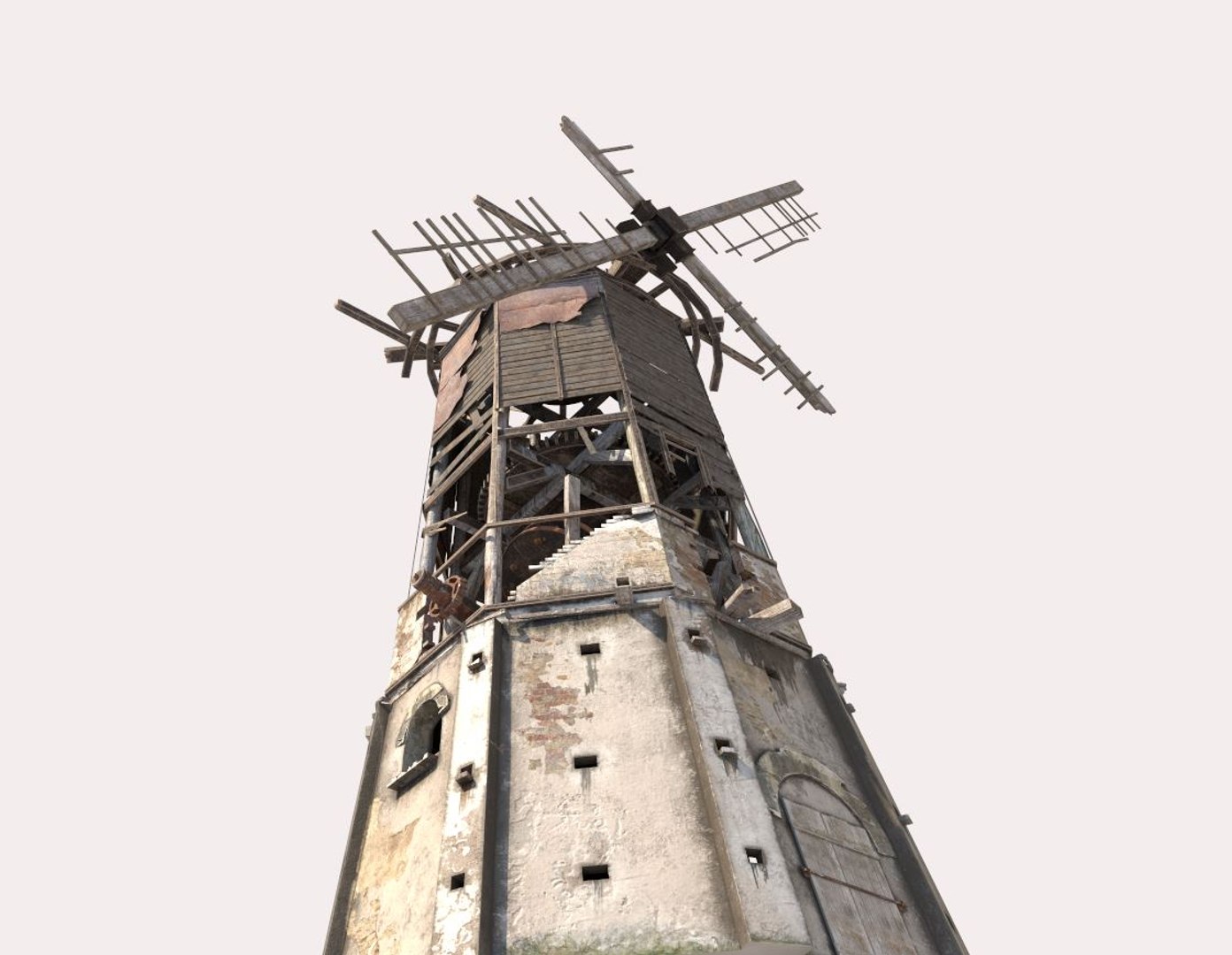 3D Abandoned Windmill - TurboSquid 1987101