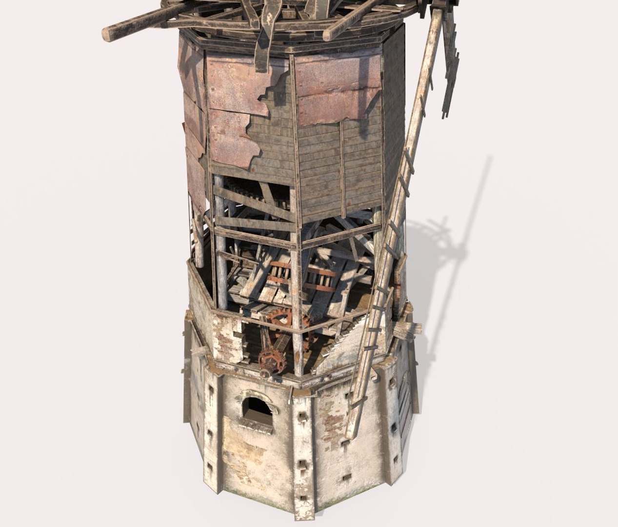 3D Abandoned Windmill - TurboSquid 1987101