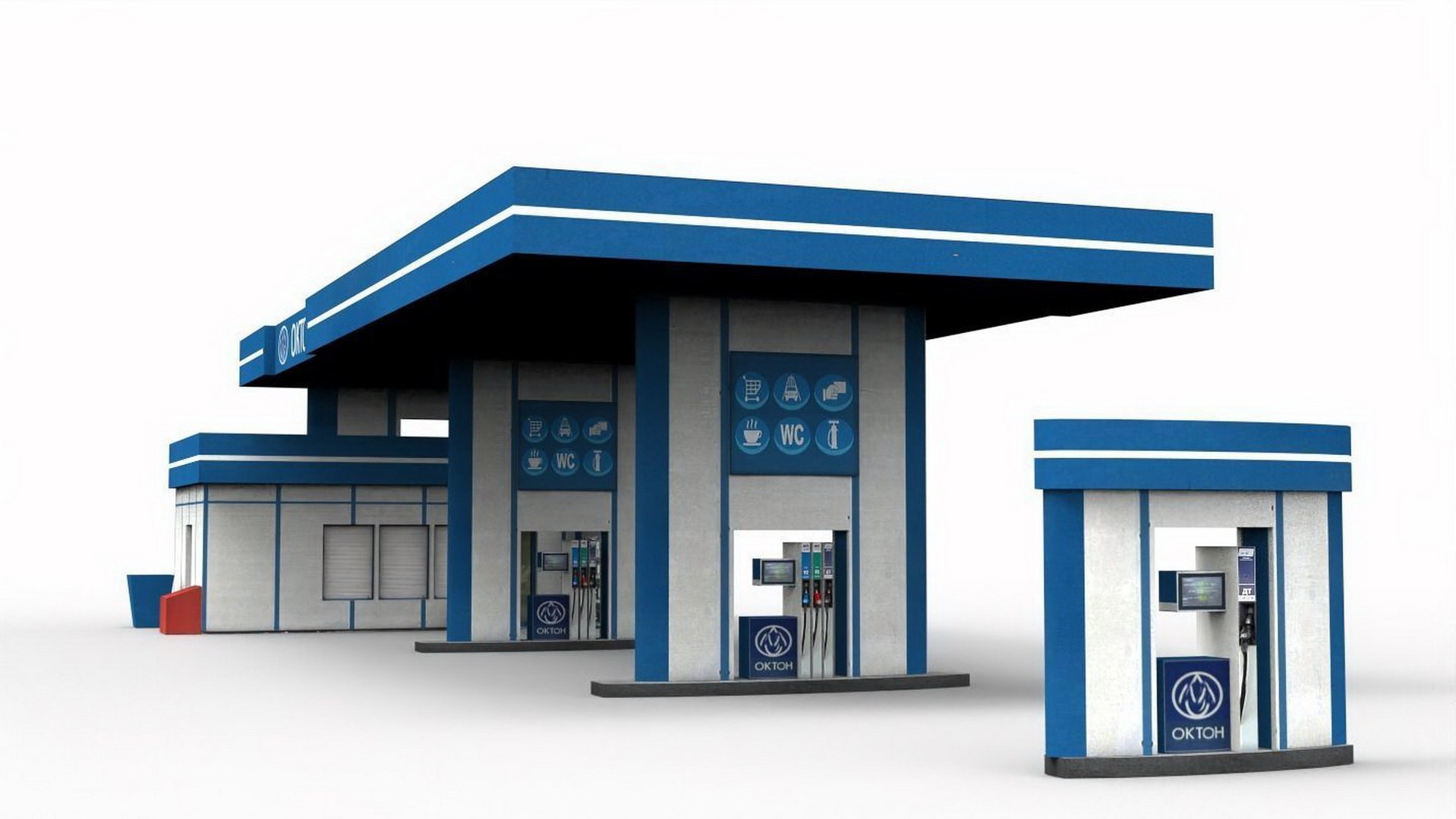 3D Gas Station - TurboSquid 1729068