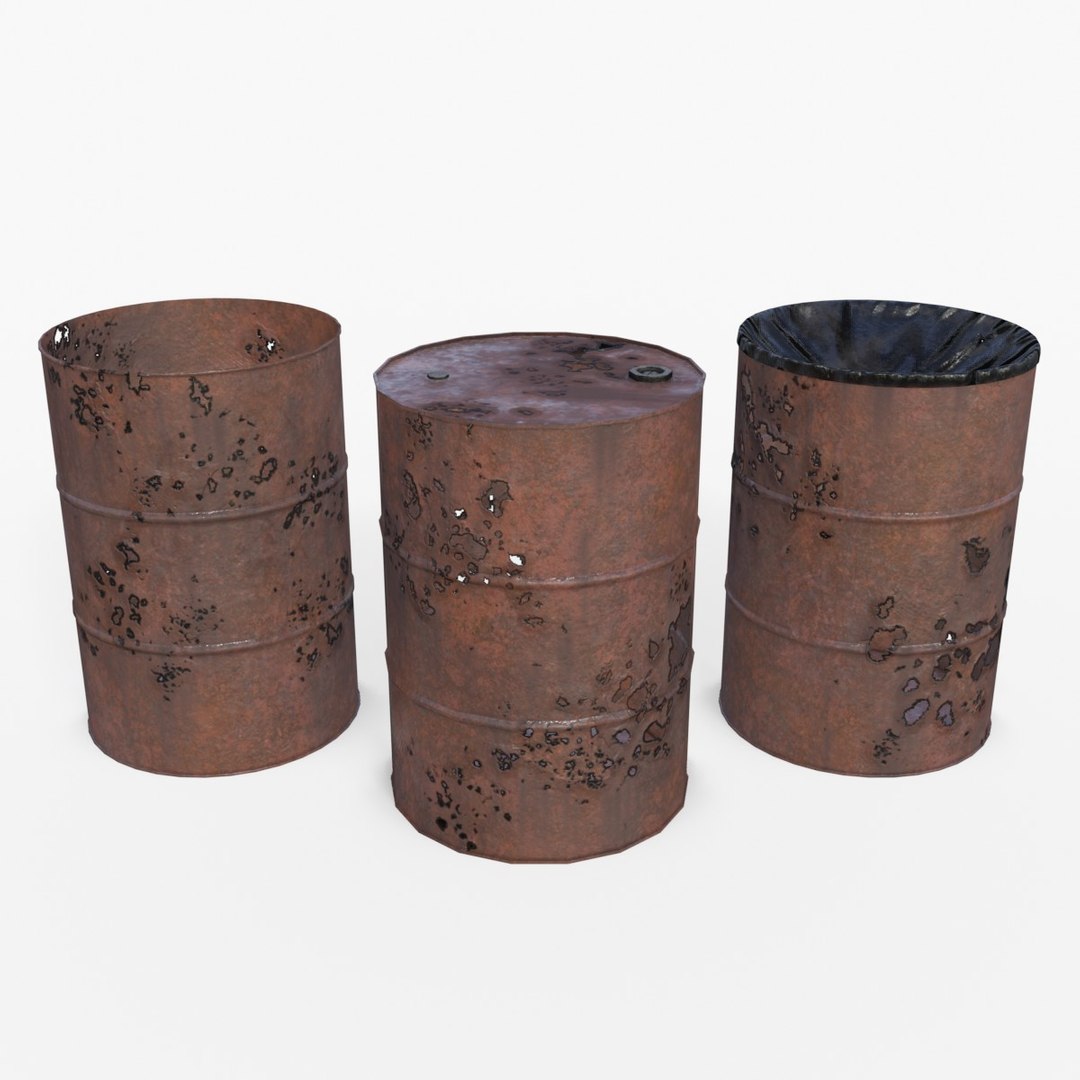 3D model rusted barrels asset - TurboSquid 1471230