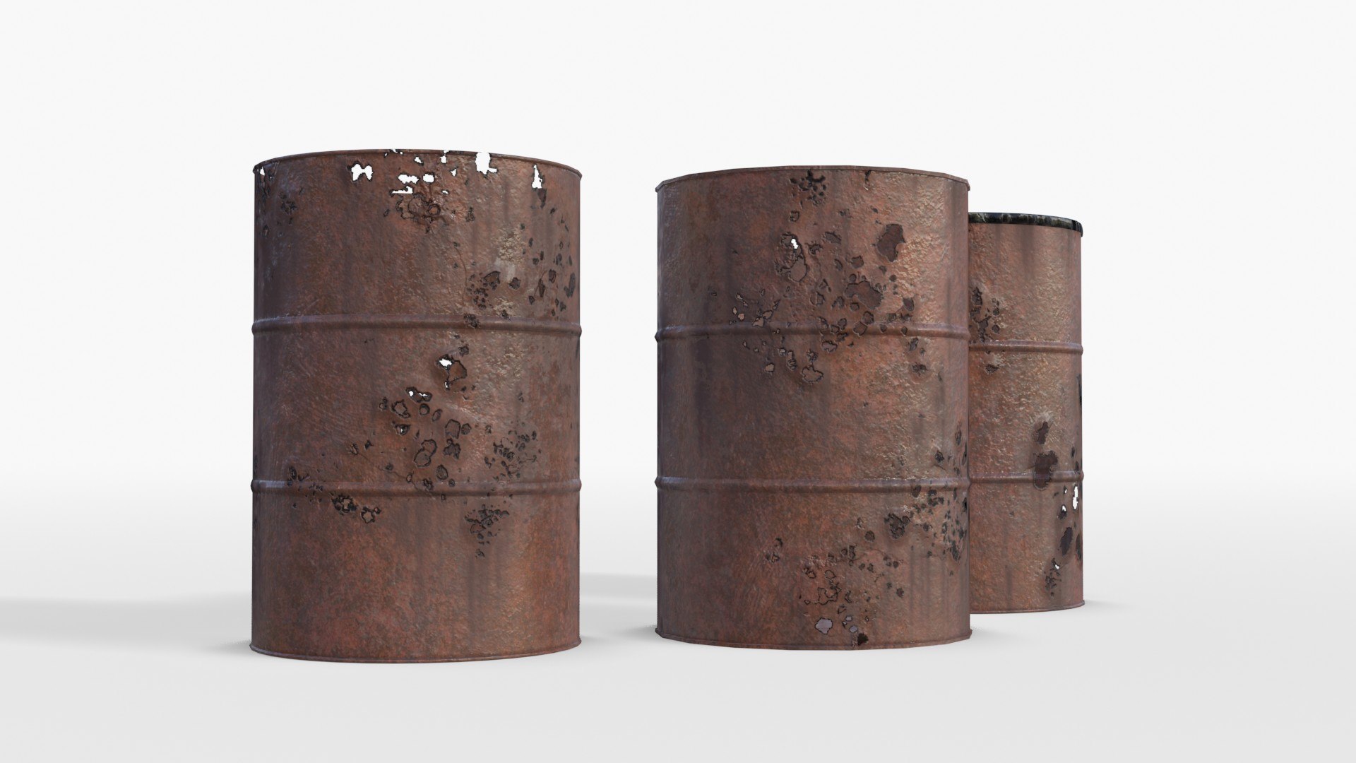 3D model rusted barrels asset - TurboSquid 1471230