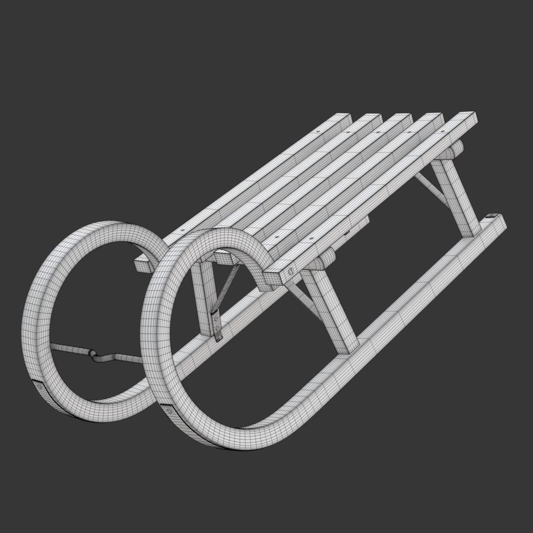 3D Sled Wooden Wood - TurboSquid 1200665