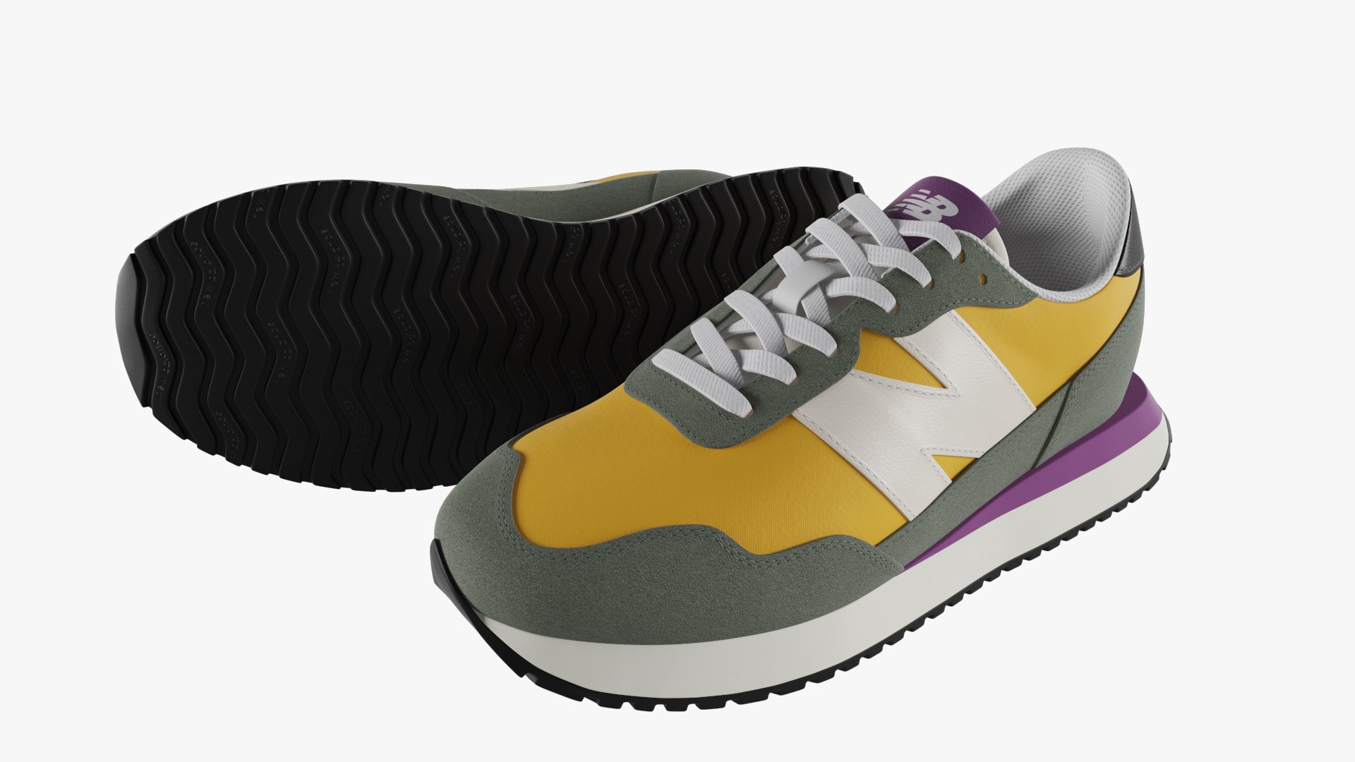 New Balance 237 Vintage Yellow 3D Model - TurboSquid 1856550