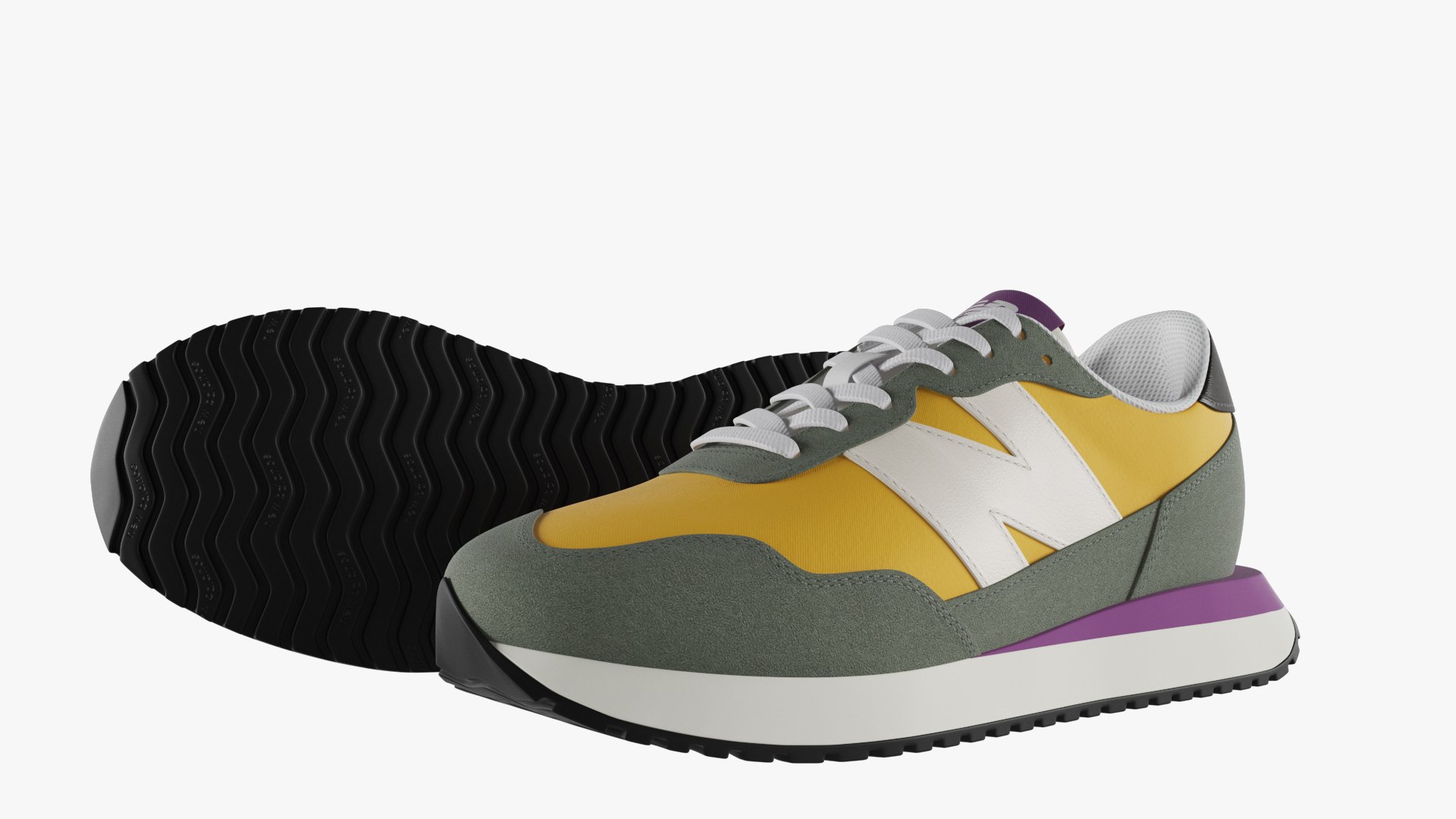 New Balance 237 Vintage Yellow 3D Model - TurboSquid 1856550