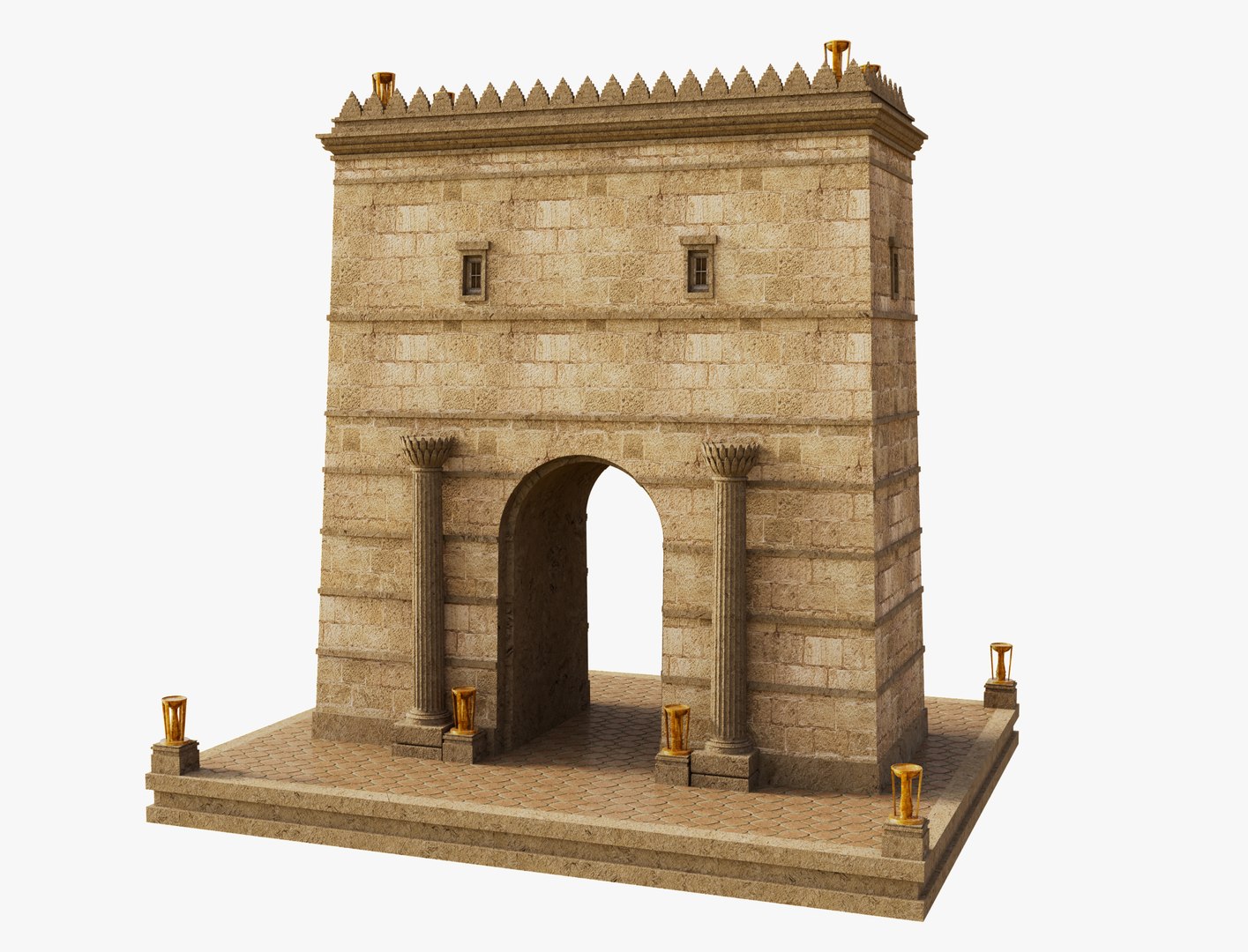 3D Ancient Gate Tower Model - TurboSquid 2293579