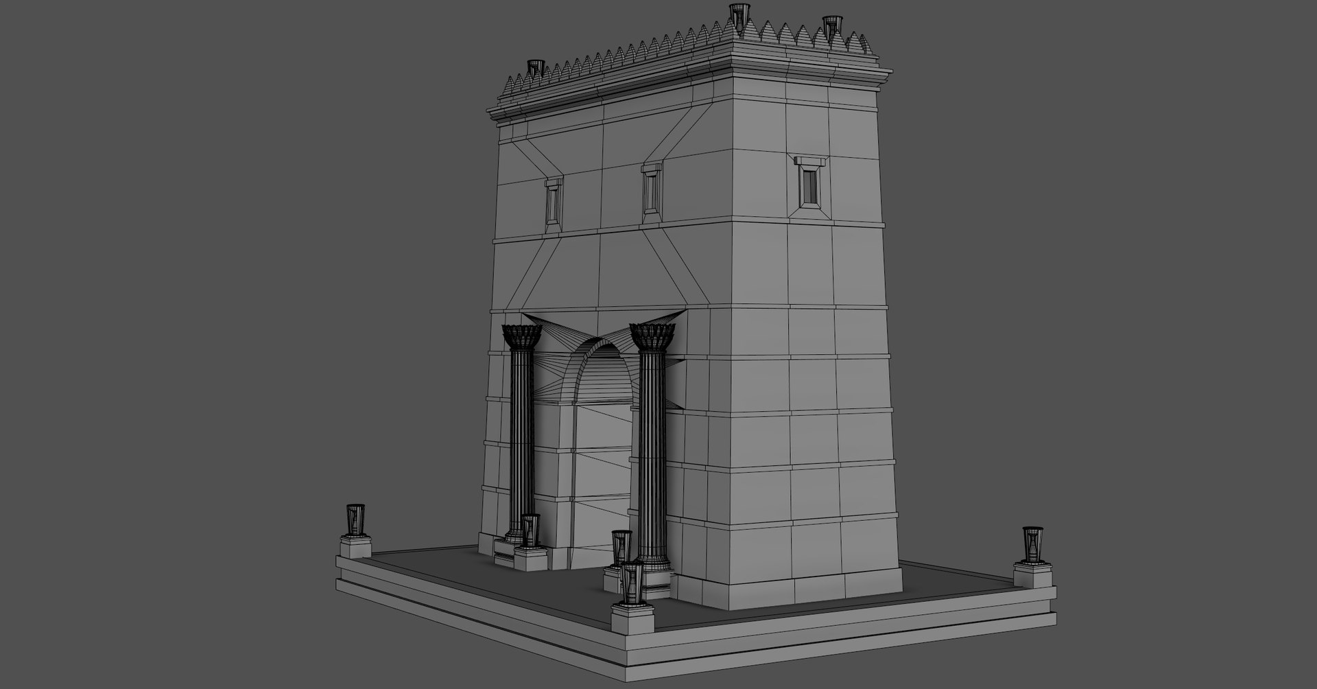 3D Ancient Gate Tower Model - TurboSquid 2293579