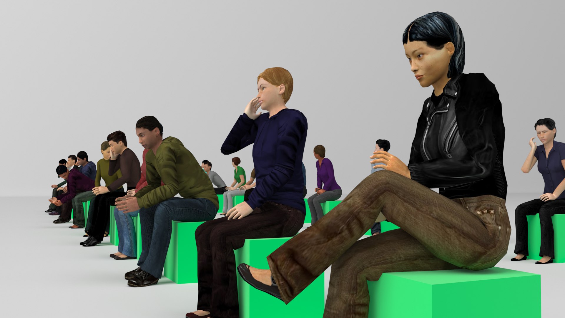 3D Low Poly Rigged And Animated Sitting People Pack - 200 Pieces ...