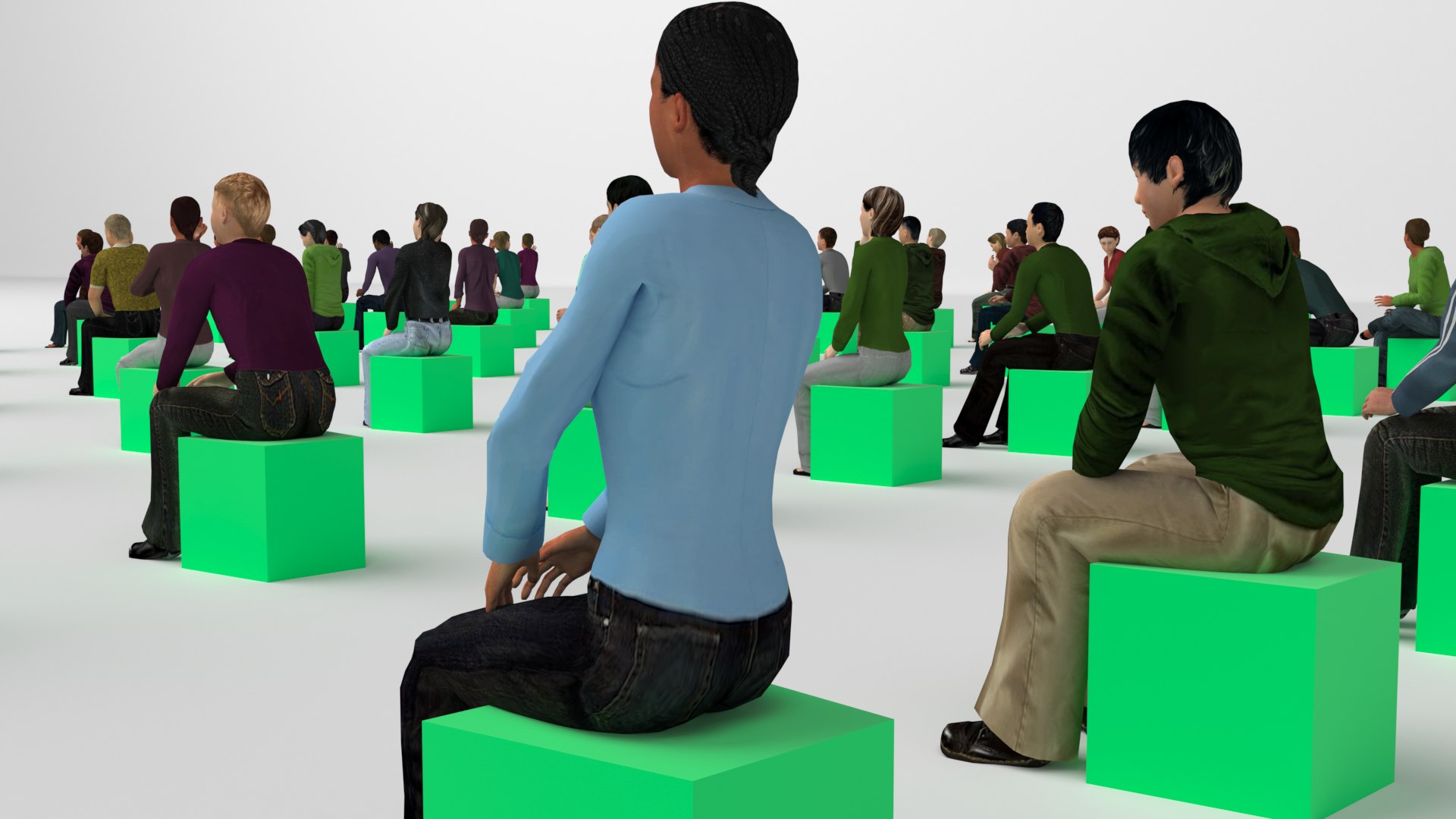 3D Low Poly Rigged And Animated Sitting People Pack - 200 Pieces ...